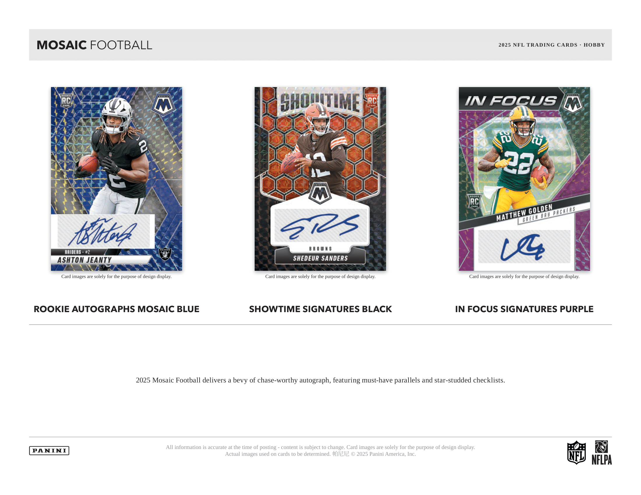 Panini - 2025 Mosaic American Football (NFL) - Hobby Box – The Card Vault