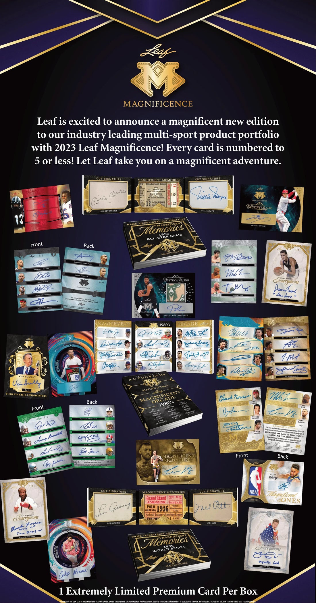 Leaf Trading Cards - 2023 Leaf Magnificence Multi-Sport - Hobby Box