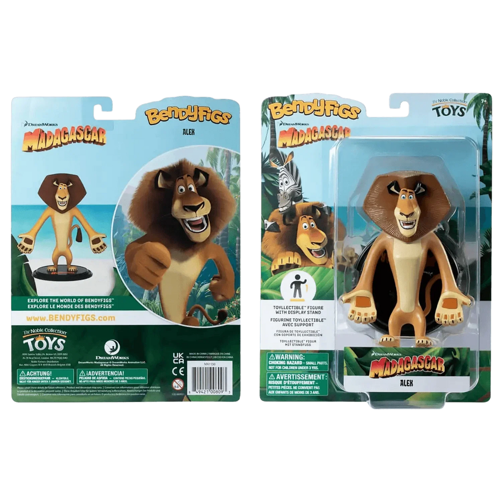 The Noble Collection - Dreamworks - Alex the Lion Bendyfig Action Figu