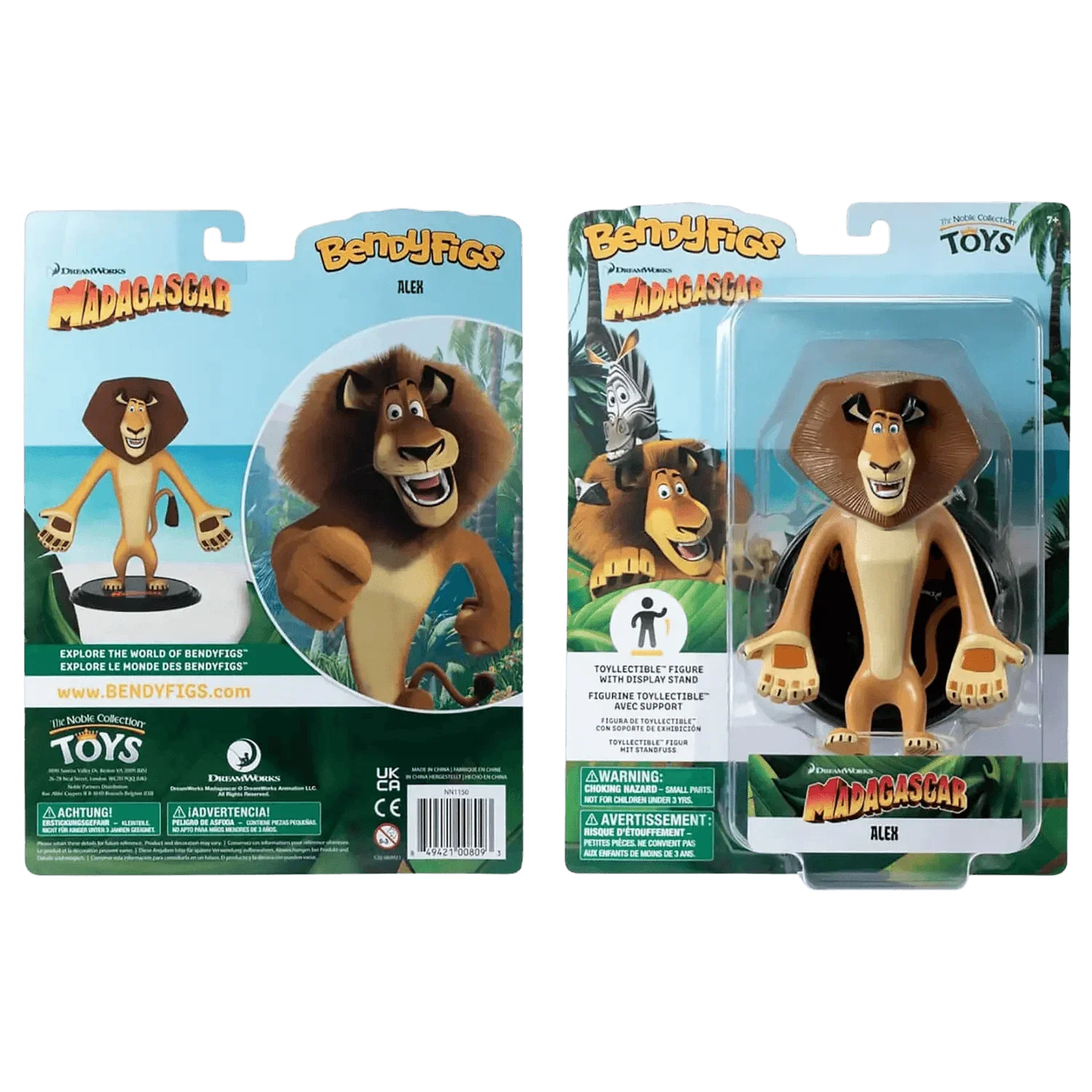 The Noble Collection - Dreamworks - Alex the Lion Bendyfig Action Figu ...