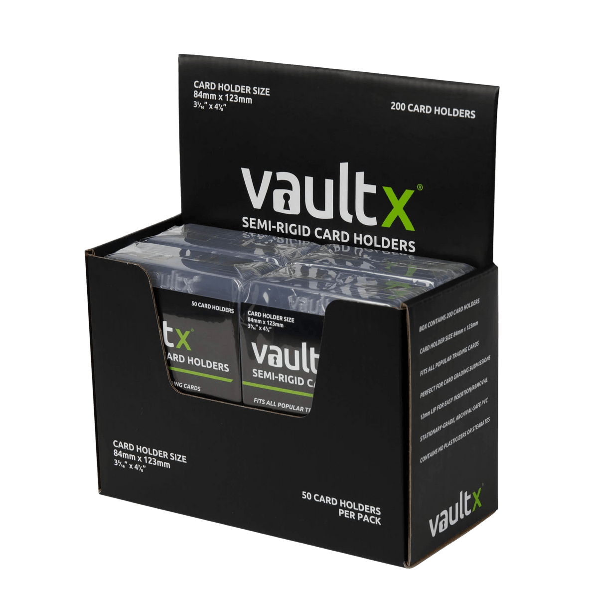 Vault X Semi-Rigid Card Holders (200 Pack) | Trading Card Accessories