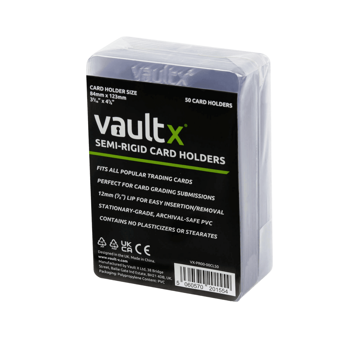Vault X Semi-Rigid Card Holders (50 Pack)